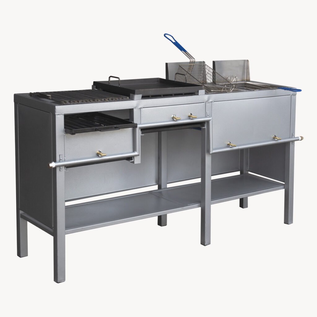 Asador, Plancha y Doble Freidora – Soluchef