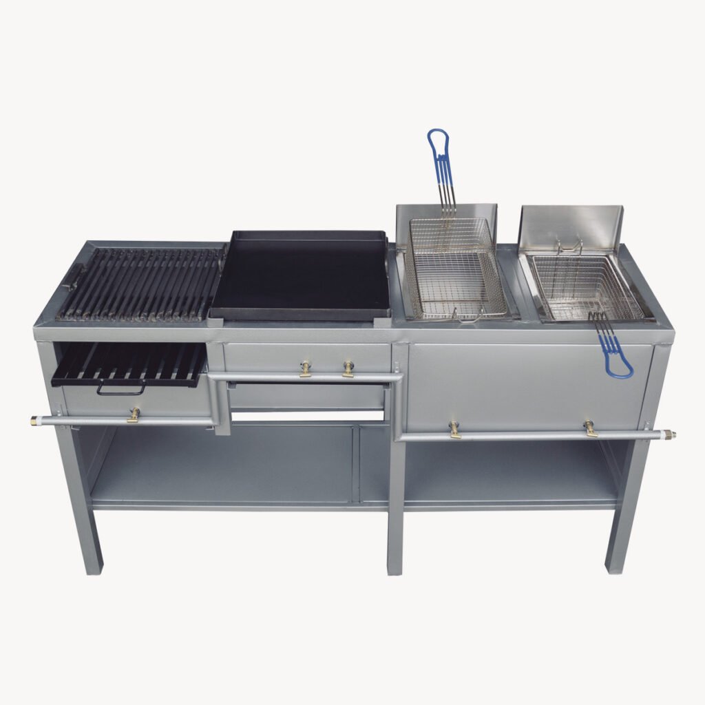 Asador, Plancha y Doble Freidora – Soluchef